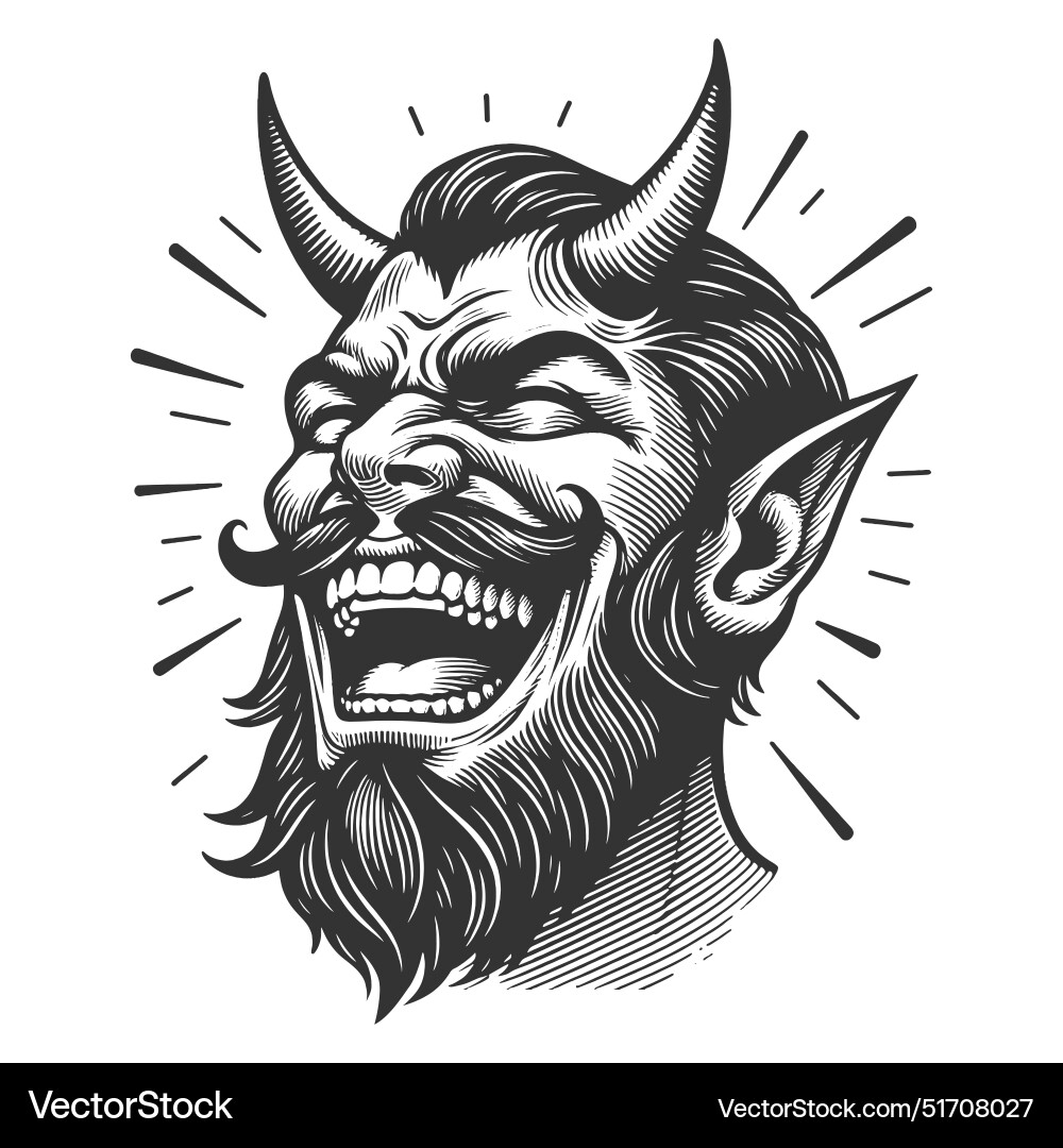 Devilish figure laughing Royalty Free Vector Image