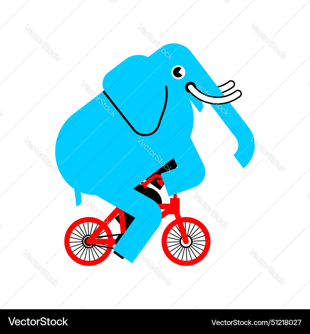 Elephant on bicycle animal is riding Royalty Free Vector