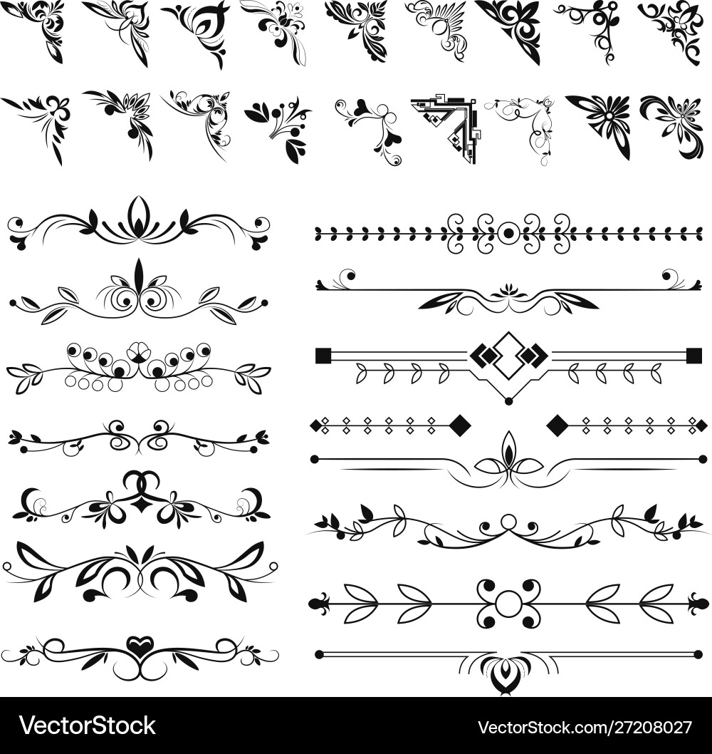 Floral Separator Lines Royalty Free Vector Image