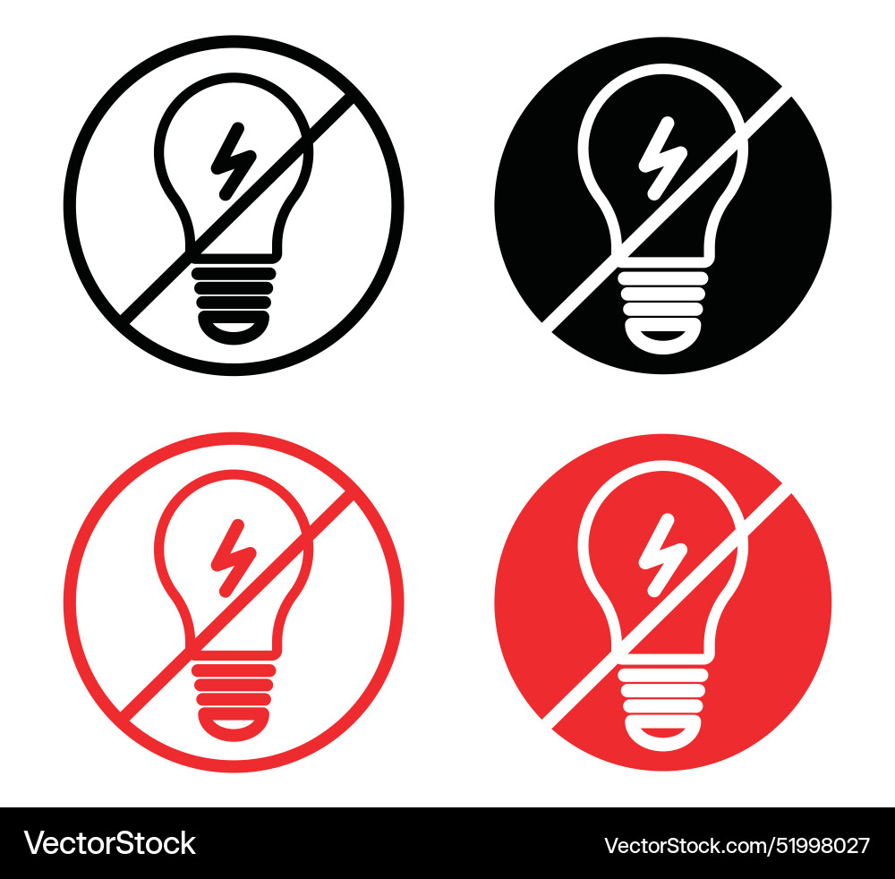 Light off outline icon collection or set Vector Image