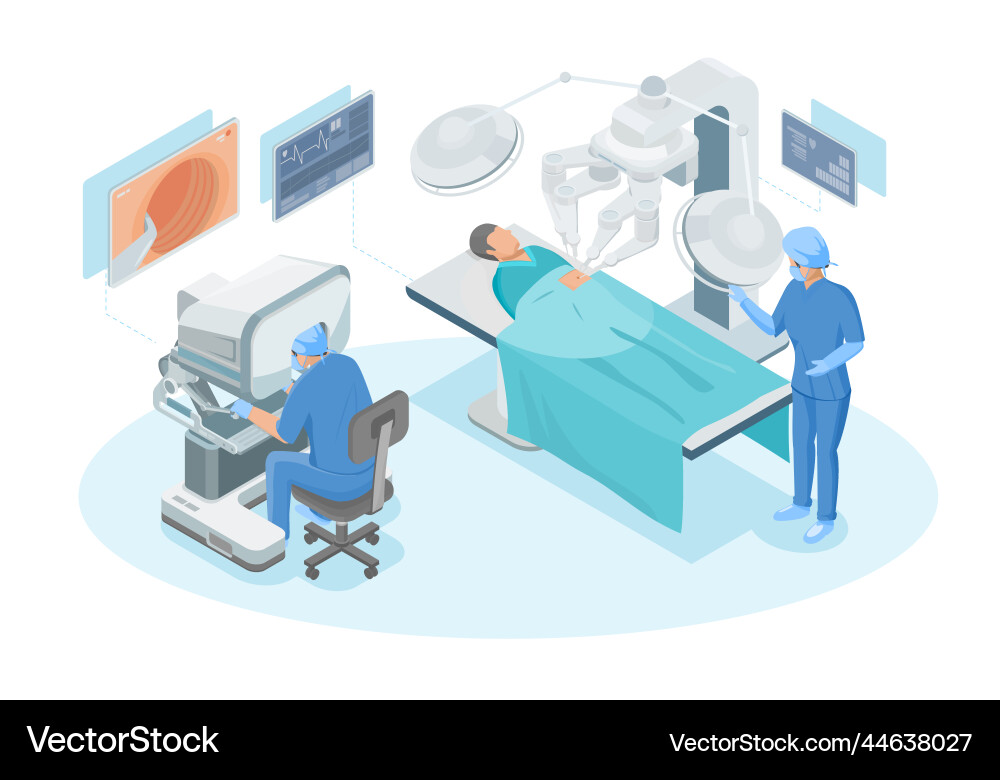 Operating room robotic surgical systems medical Vector Image