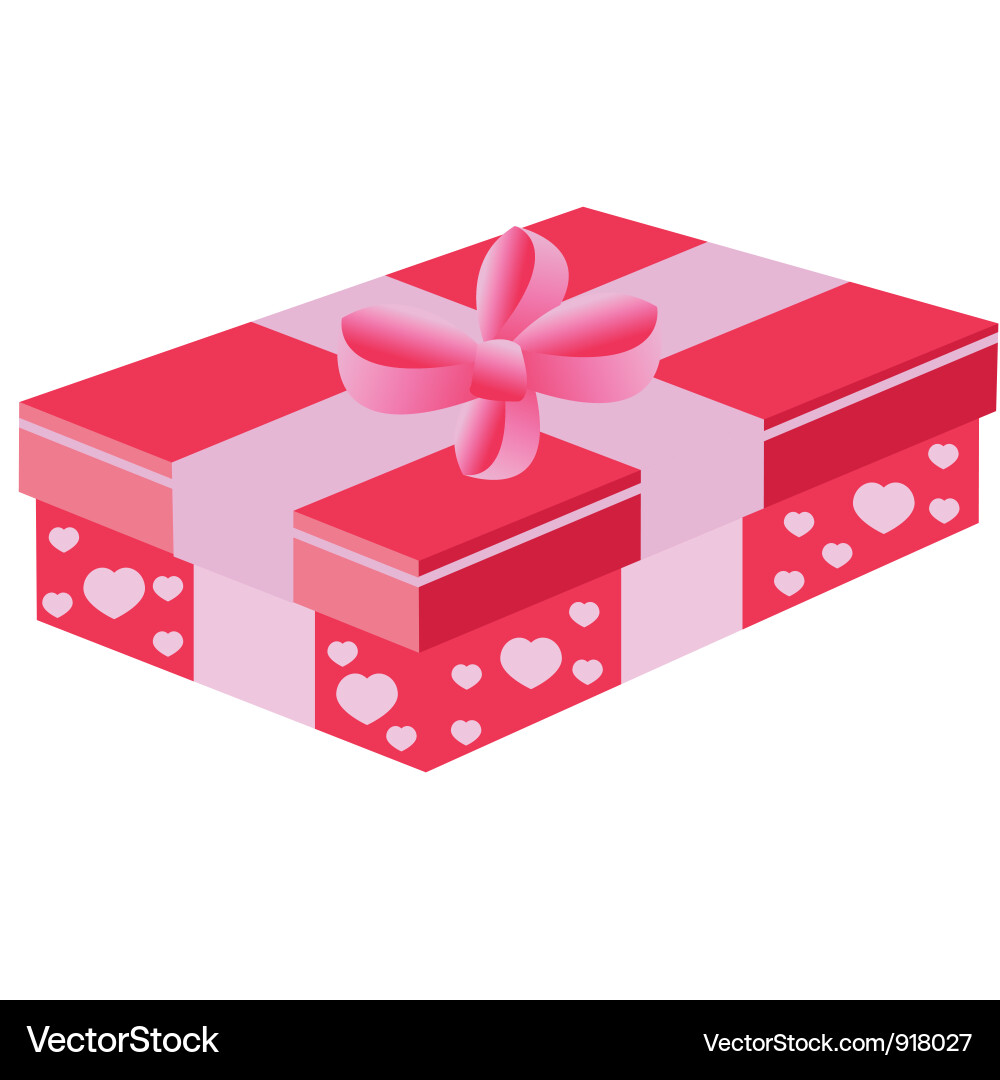 Pink gift box Royalty Free Vector Image - VectorStock