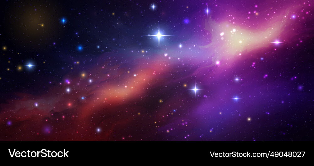 Space background with realistic nebula Royalty Free Vector