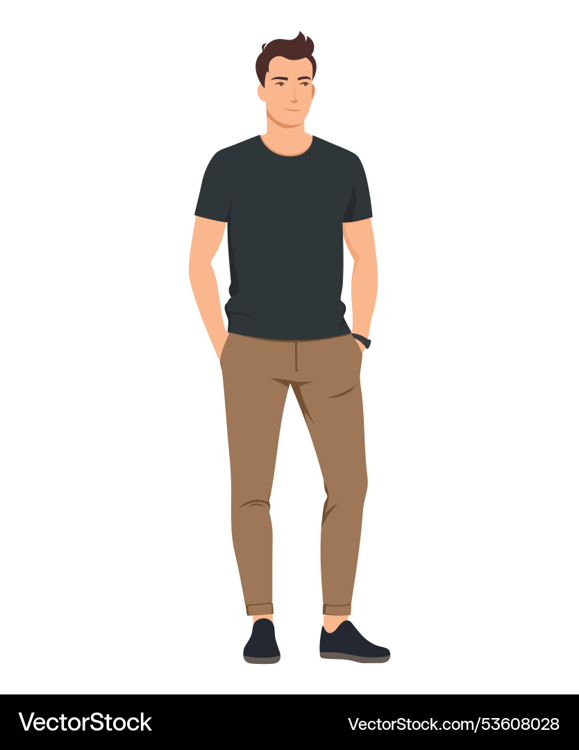 A man in navy blue polo Royalty Free Vector Image