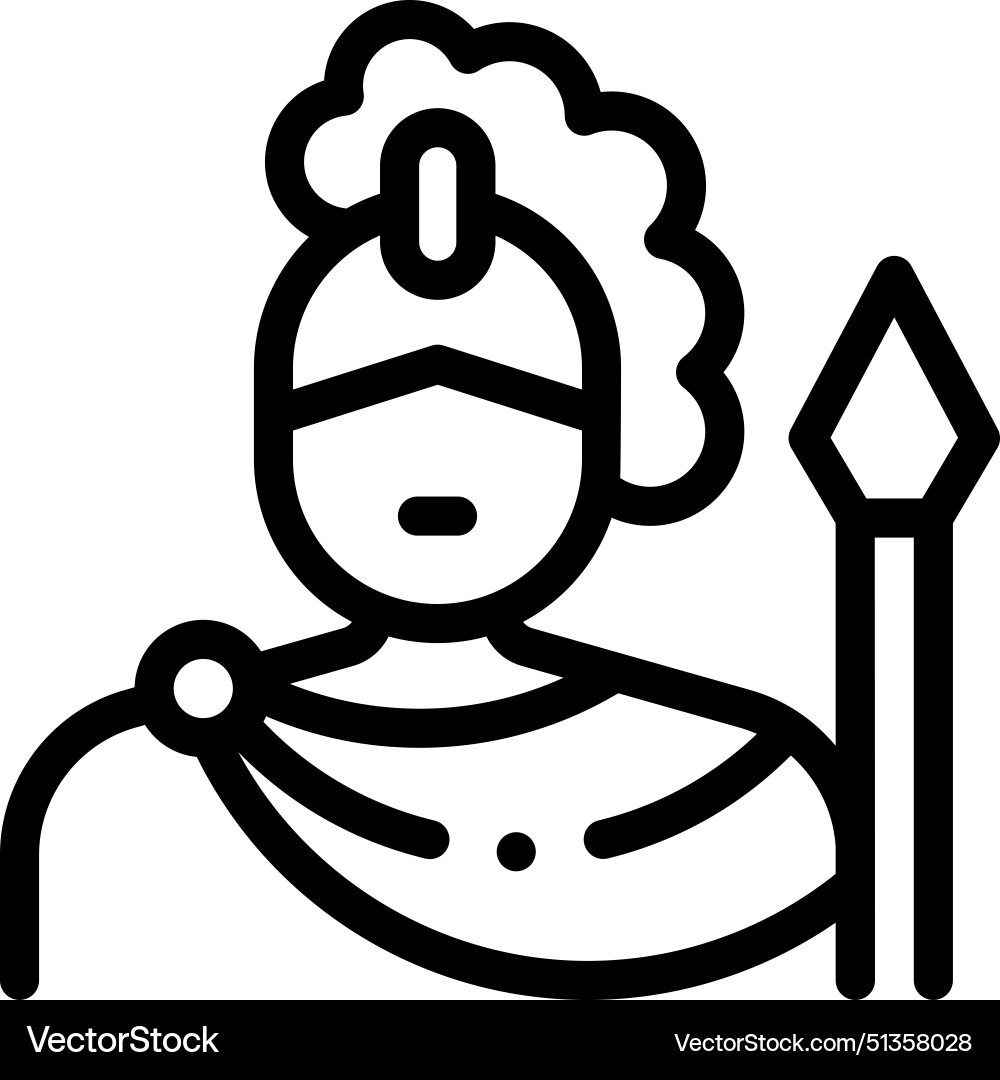 Ares icon thin linear style design isolated Vector Image