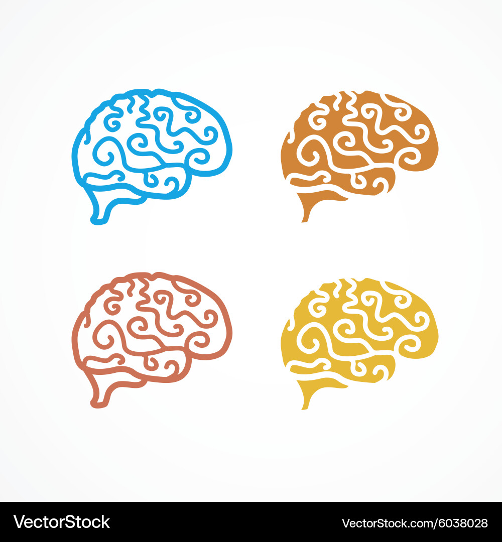 Brain icon set Royalty Free Vector Image - VectorStock