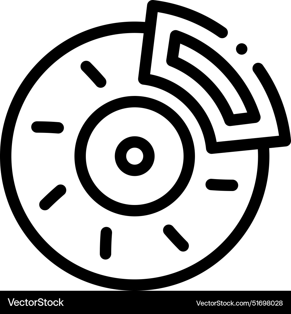 Brake disc icon thin linear style design isolated Vector Image