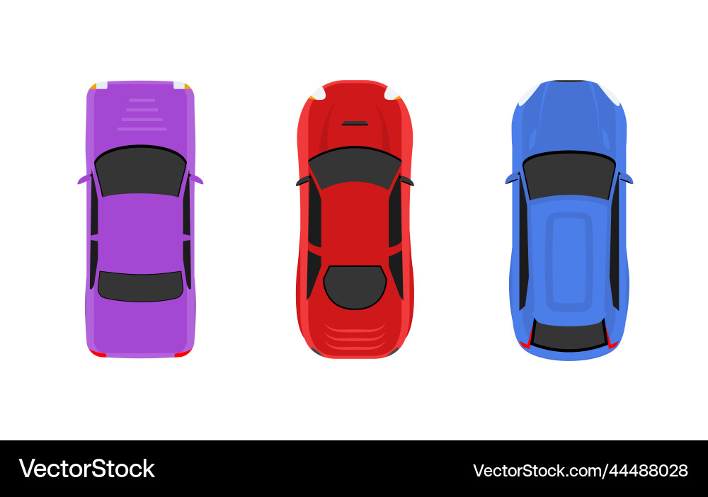 Car top view cartoon icon above Royalty Free Vector Image