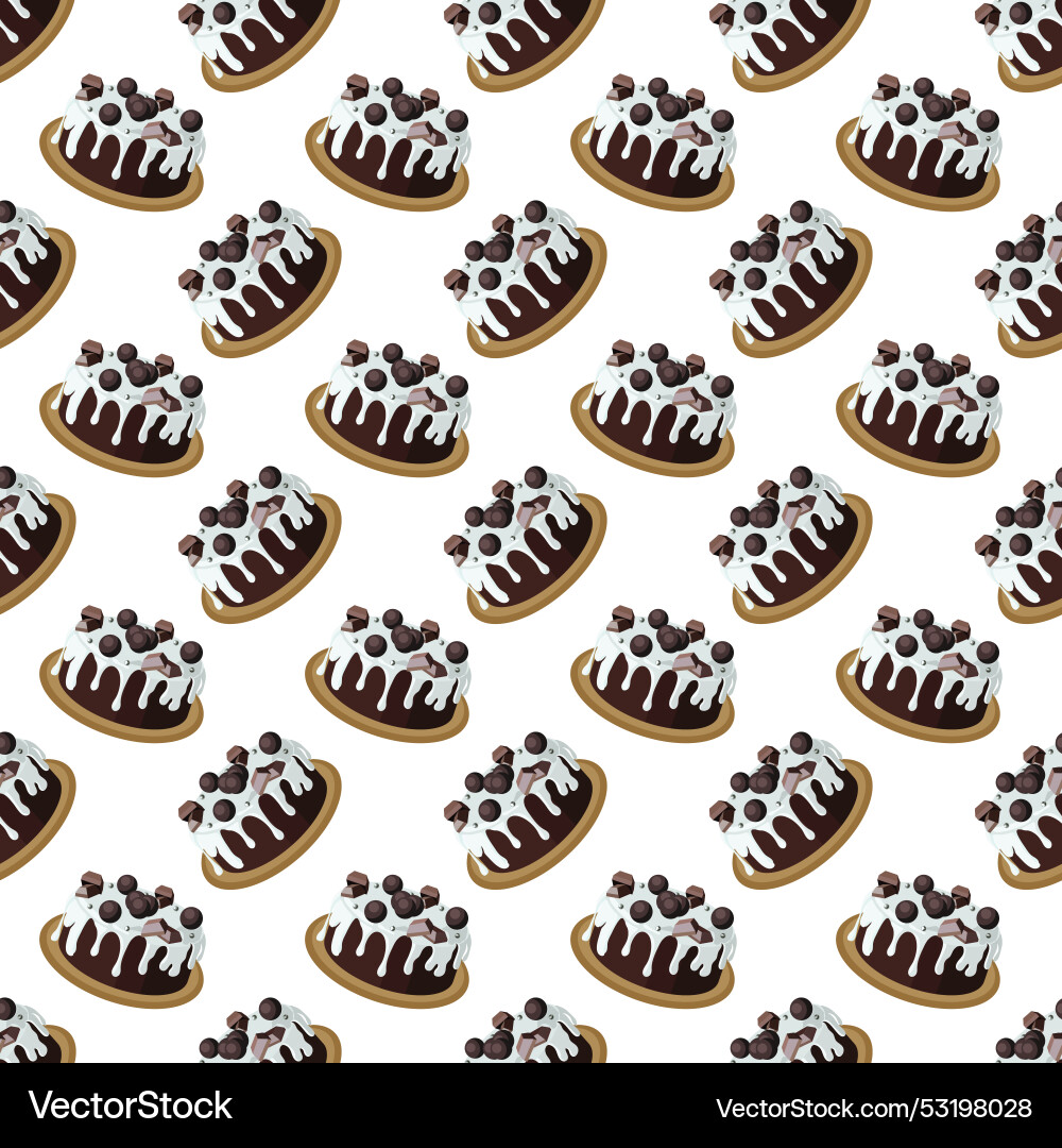 Chocolate cake with sugar icing Royalty Free Vector Image