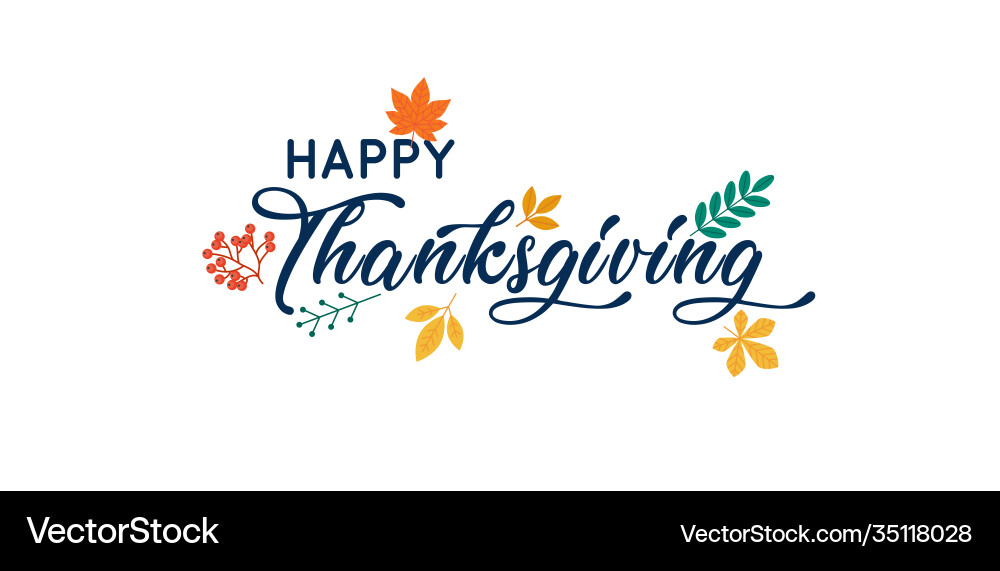 Happy Thanksgiving Typography Poster Royalty Free Vector
