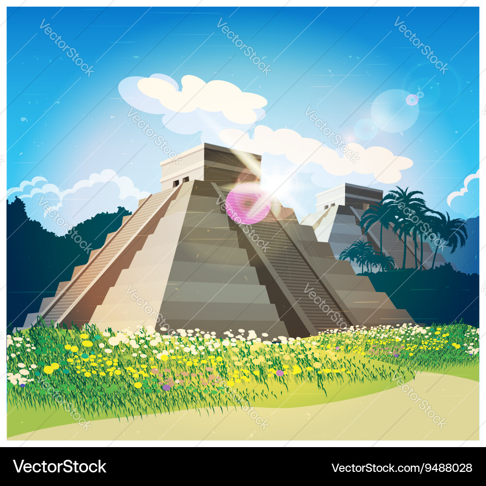 Mayan pyramids Royalty Free Vector Image - VectorStock