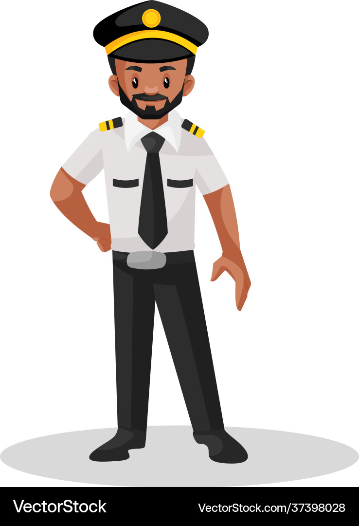 Pilot cartoon character Royalty Free Vector Image