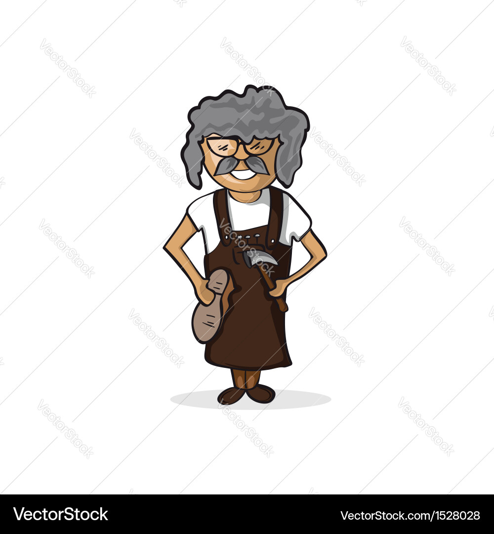 Profession shoemaker man cartoon figure Royalty Free Vector