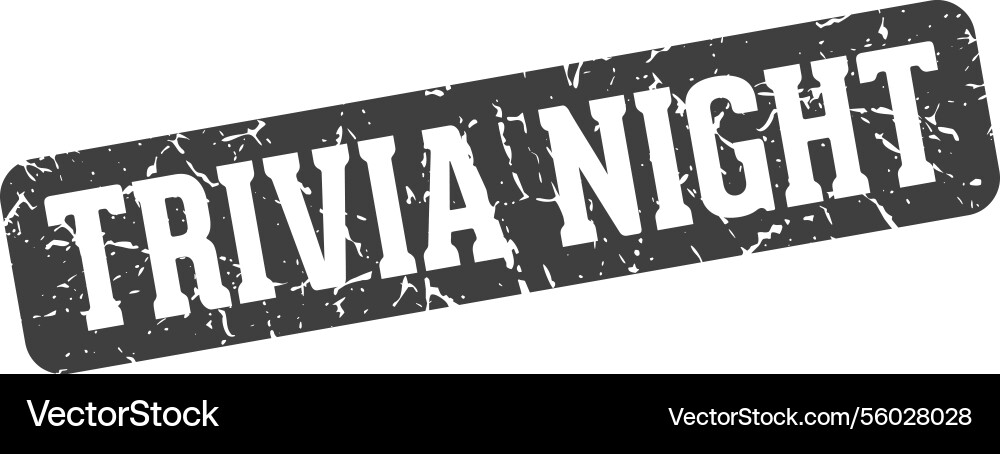 Trivia night rectangular sign stamp Royalty Free Vector