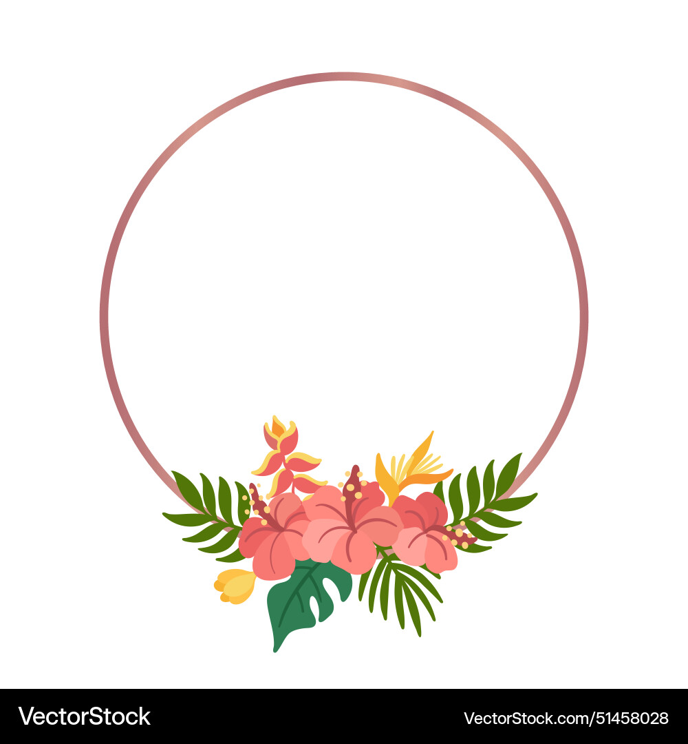 Tropical circle frame Royalty Free Vector Image