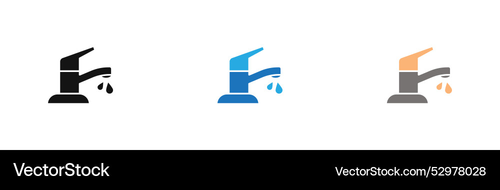 Water tap icon line art logo set Royalty Free Vector Image