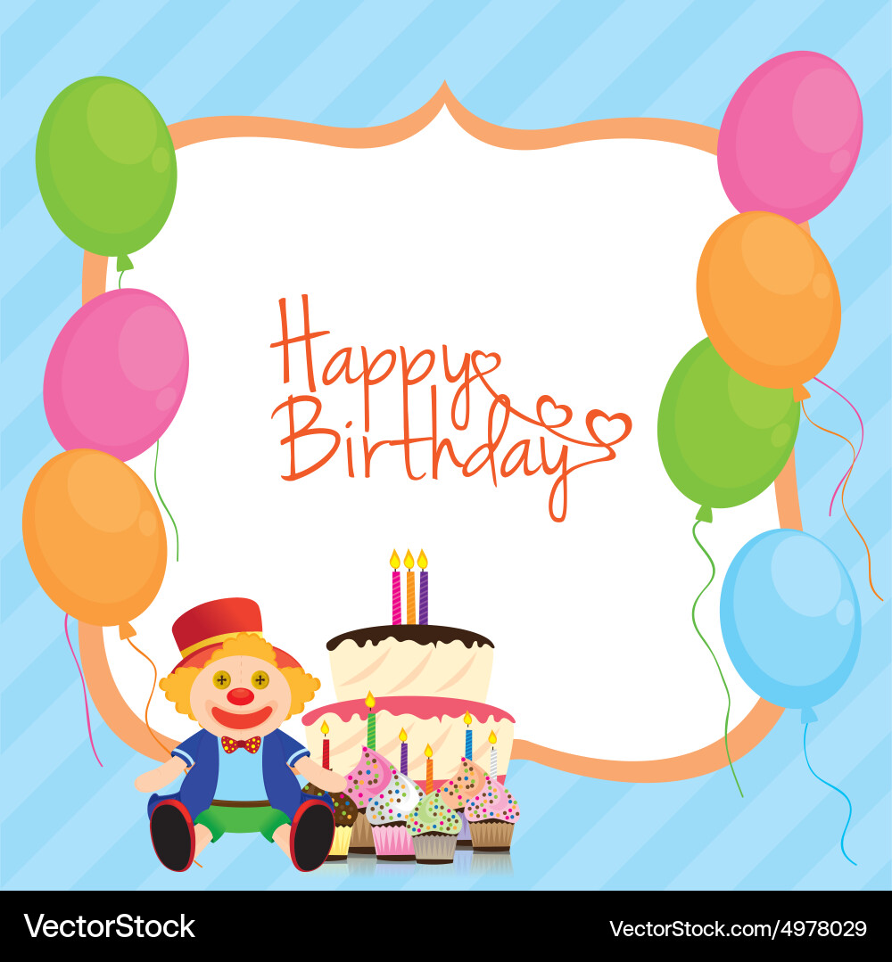 Abstract happy birthday background with some Vector Image