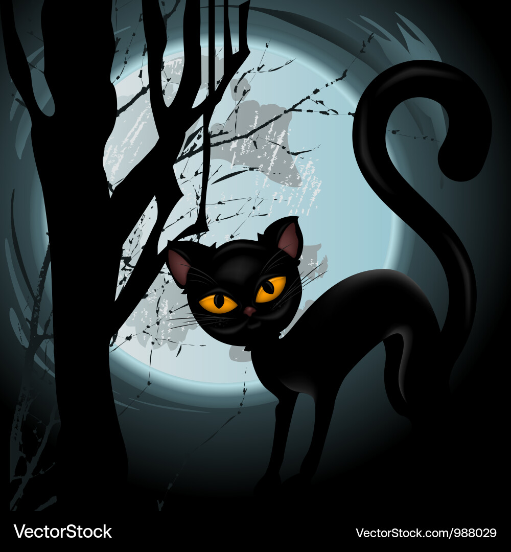 Black cat Royalty Free Vector Image - VectorStock