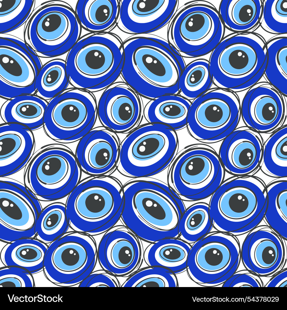 Evil eye seamless pattern greek and turkish Vector Image