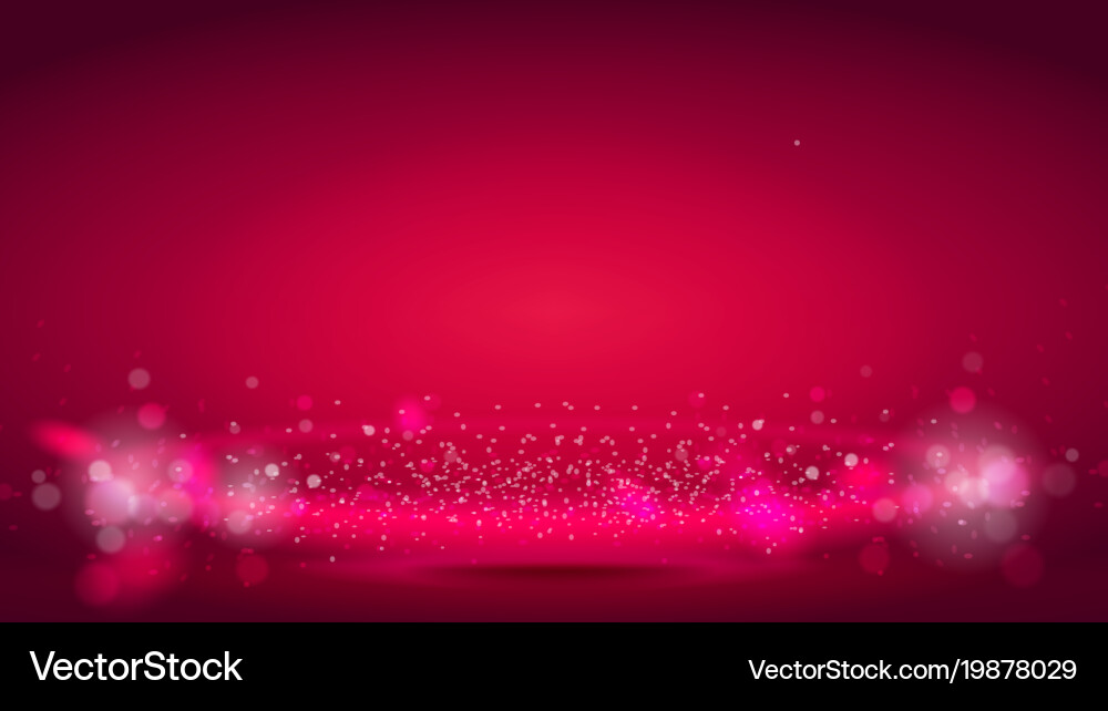 Glow light wave or aura on red bokeh Royalty Free Vector