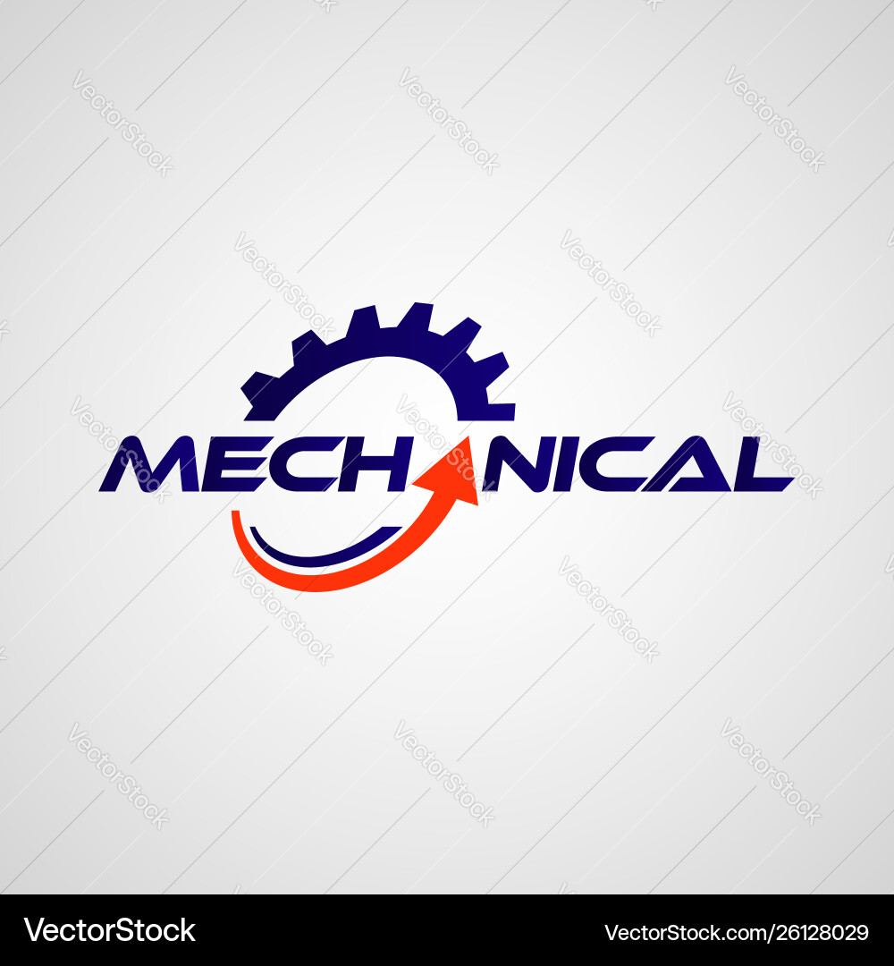 Mechanical gear logo design symbol Royalty Free Vector Image