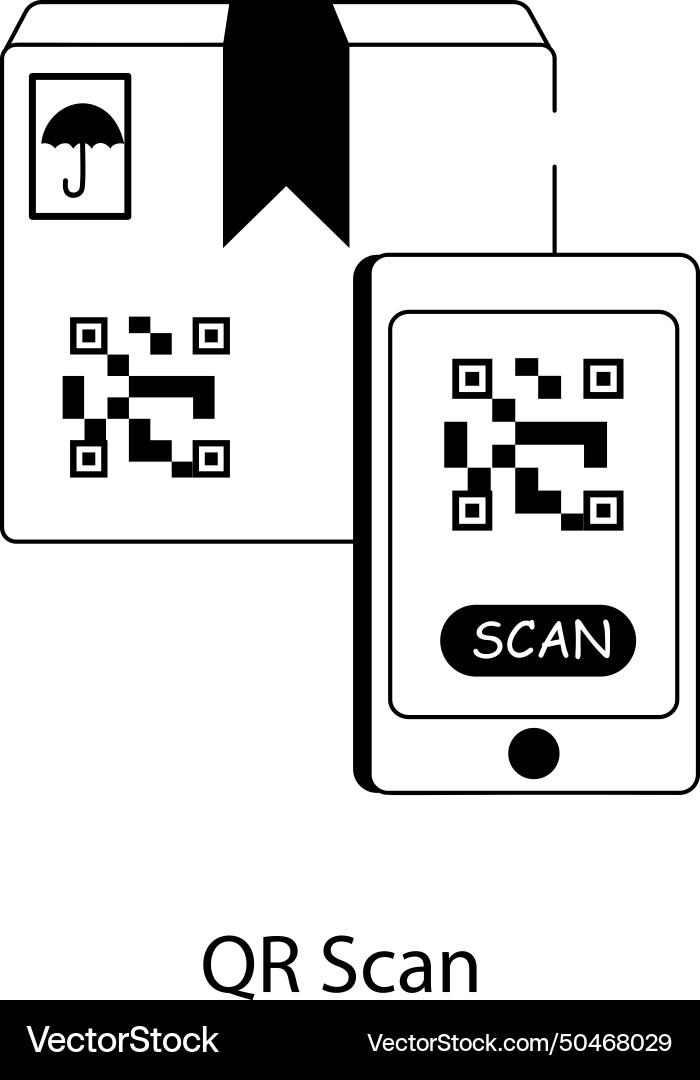 Qr scan Royalty Free Vector Image - VectorStock