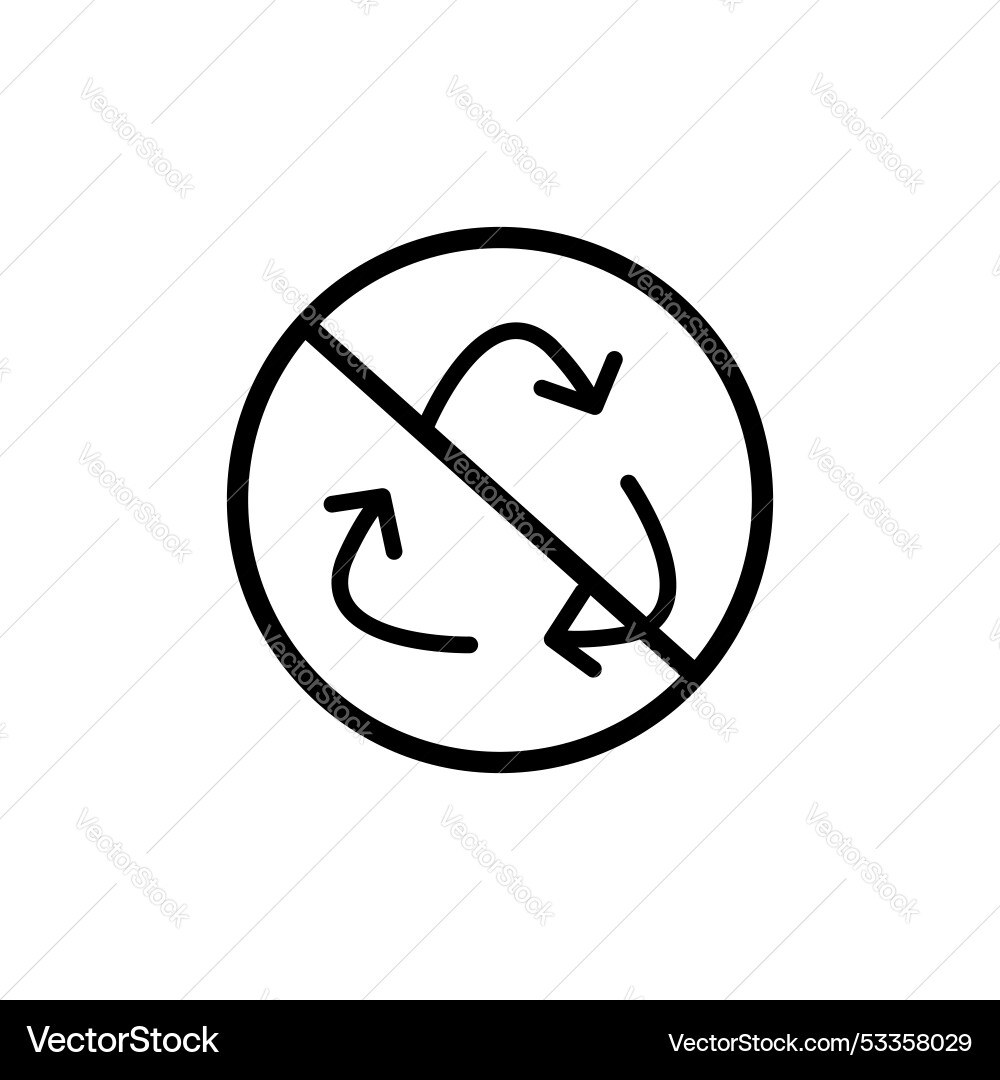 Recycle prohibition sign do not garbage Royalty Free Vector