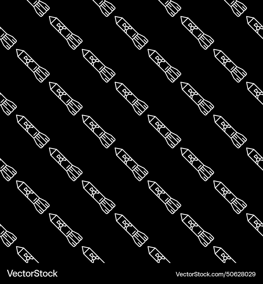 Rocket or missile with nuclear bomb in space thin Vector Image