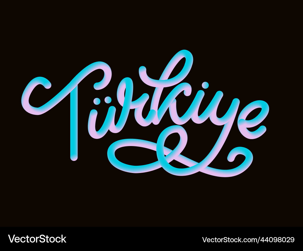 Text in the turkish turkey lettering handwritten Vector Image