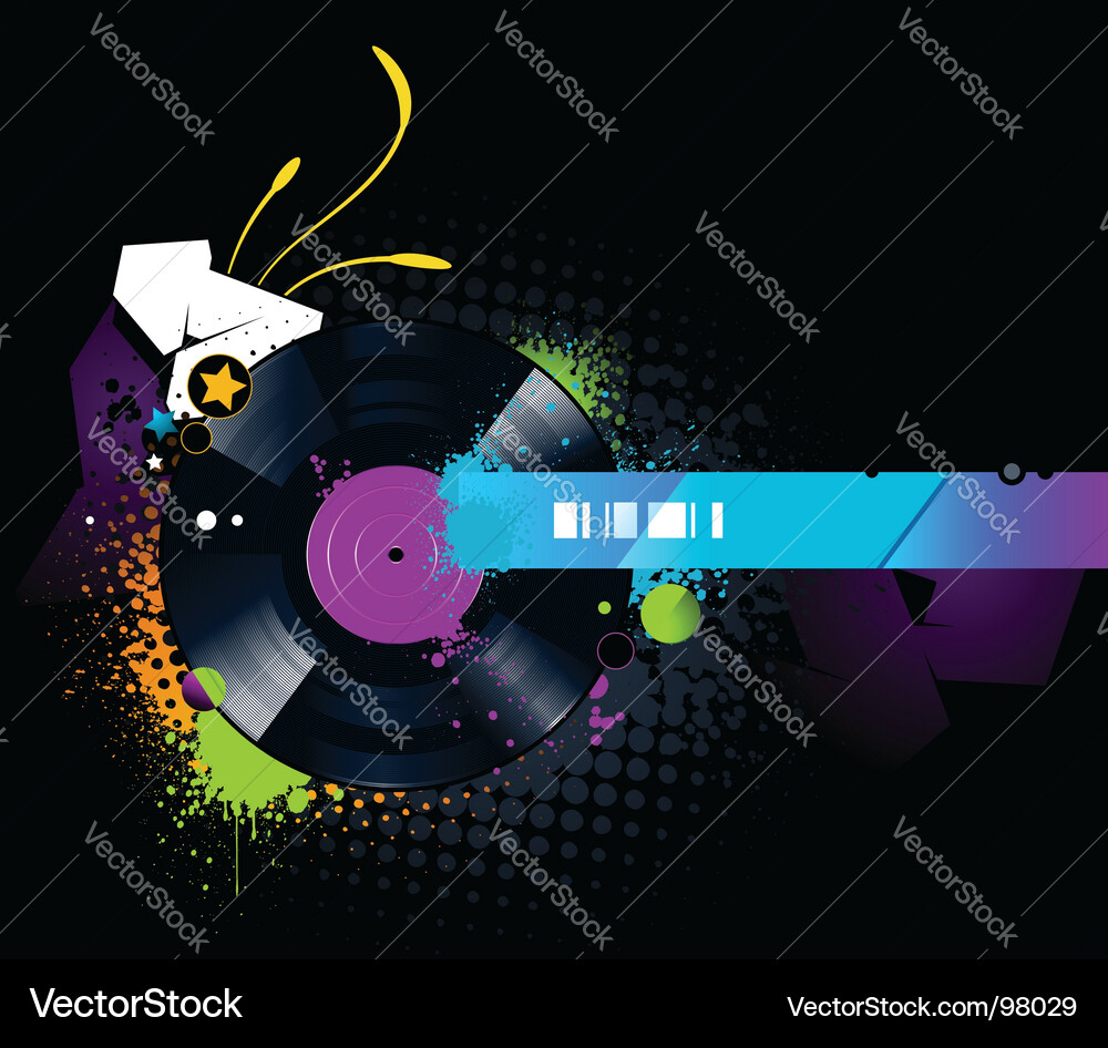 Vinyl disc graffiti Royalty Free Vector Image - VectorStock