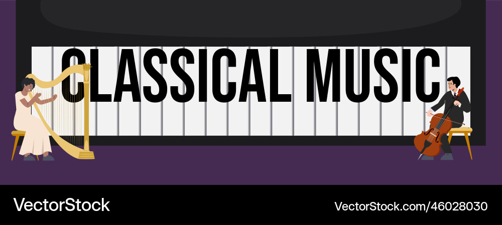 Classical music text composition Royalty Free Vector Image