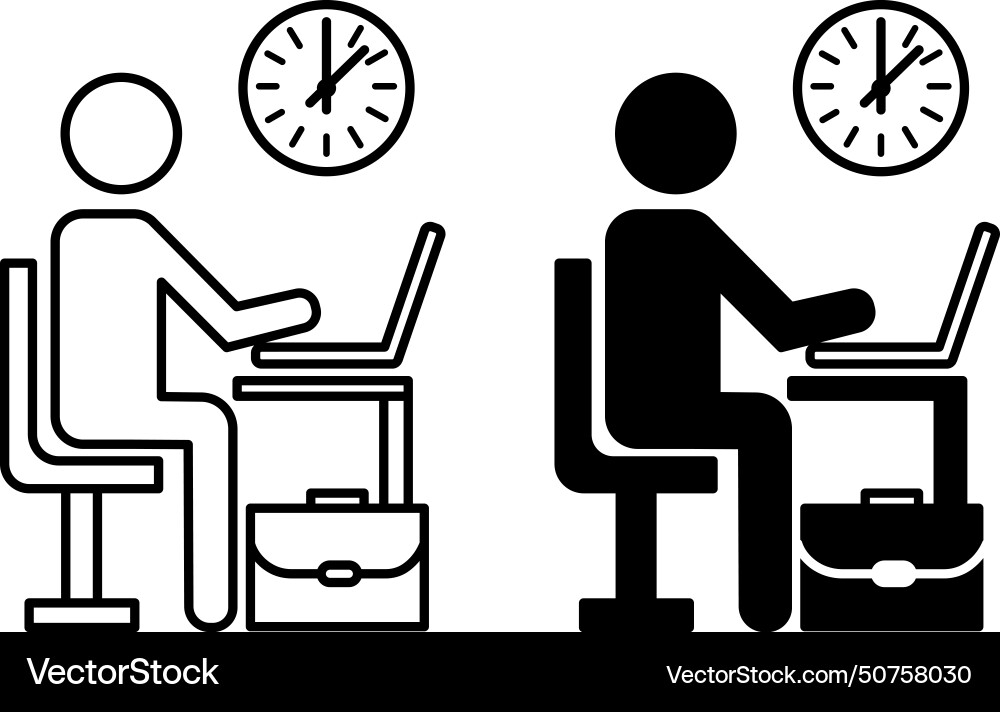 Employee icons black and white man Royalty Free Vector Image