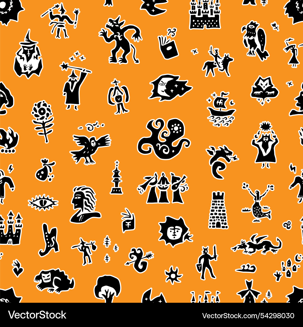 Fairy tale seamless background Royalty Free Vector Image