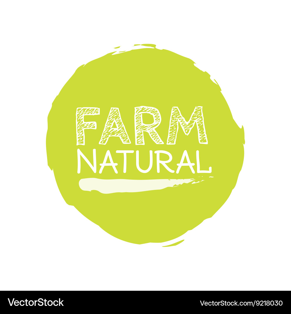 Farm label over green background Royalty Free Vector Image