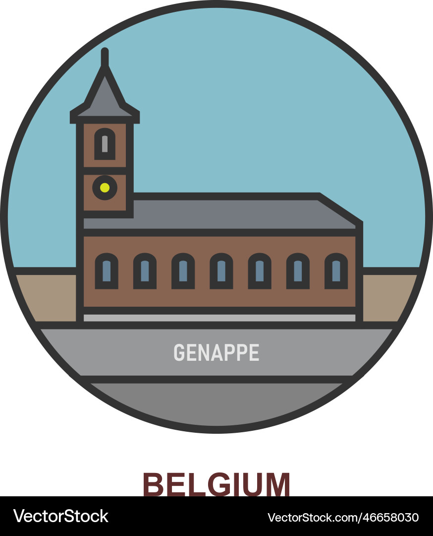 Genappe cities and towns in belgium Royalty Free Vector