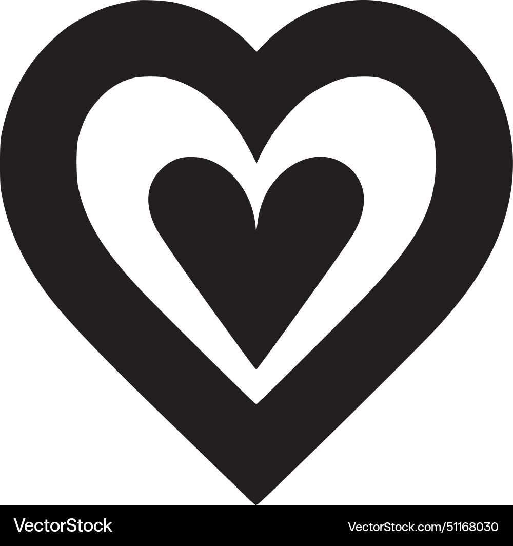 Heart - black and white Royalty Free Vector Image