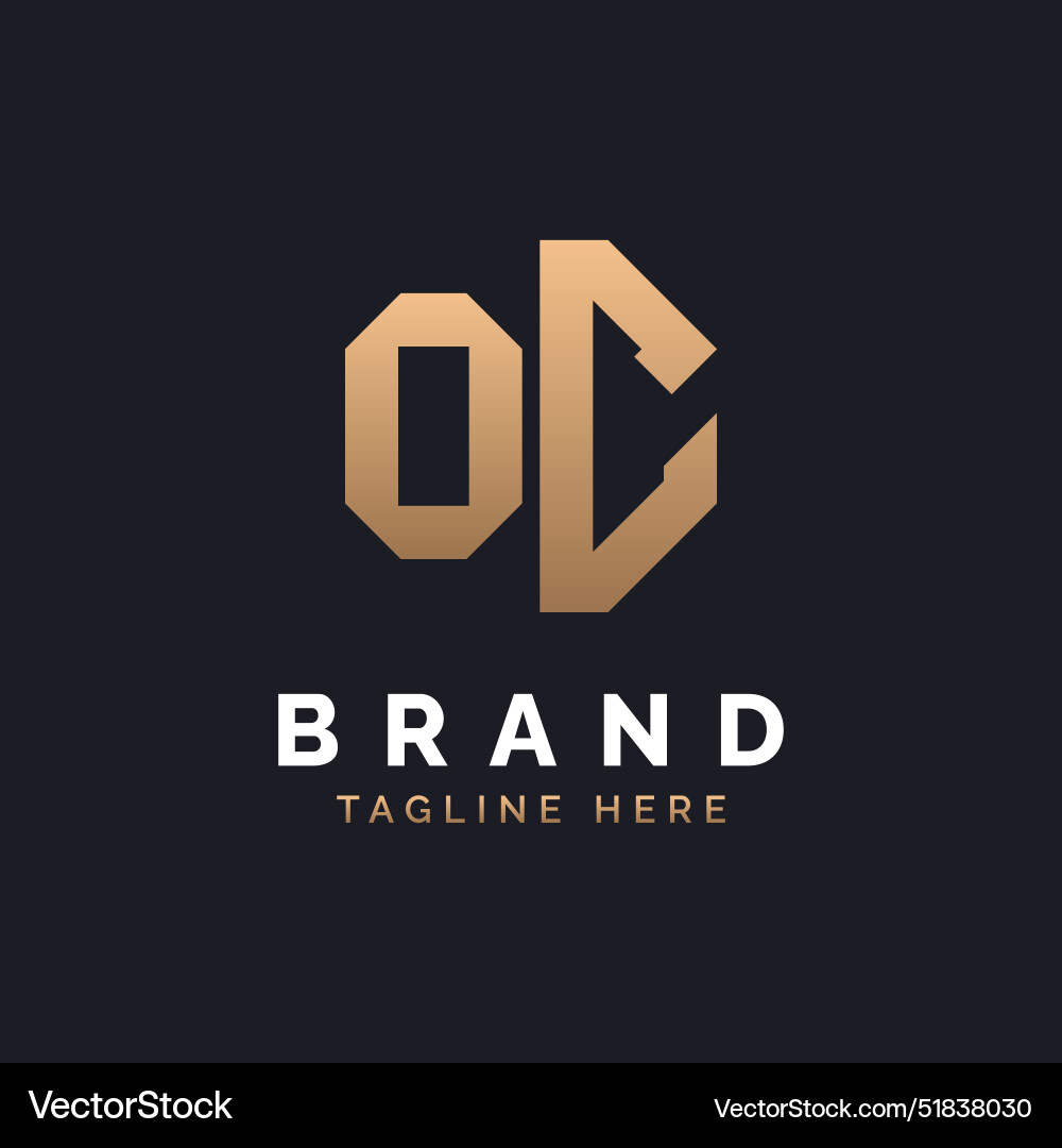 Oc logo design modern minimal elegant and luxury Vector Image