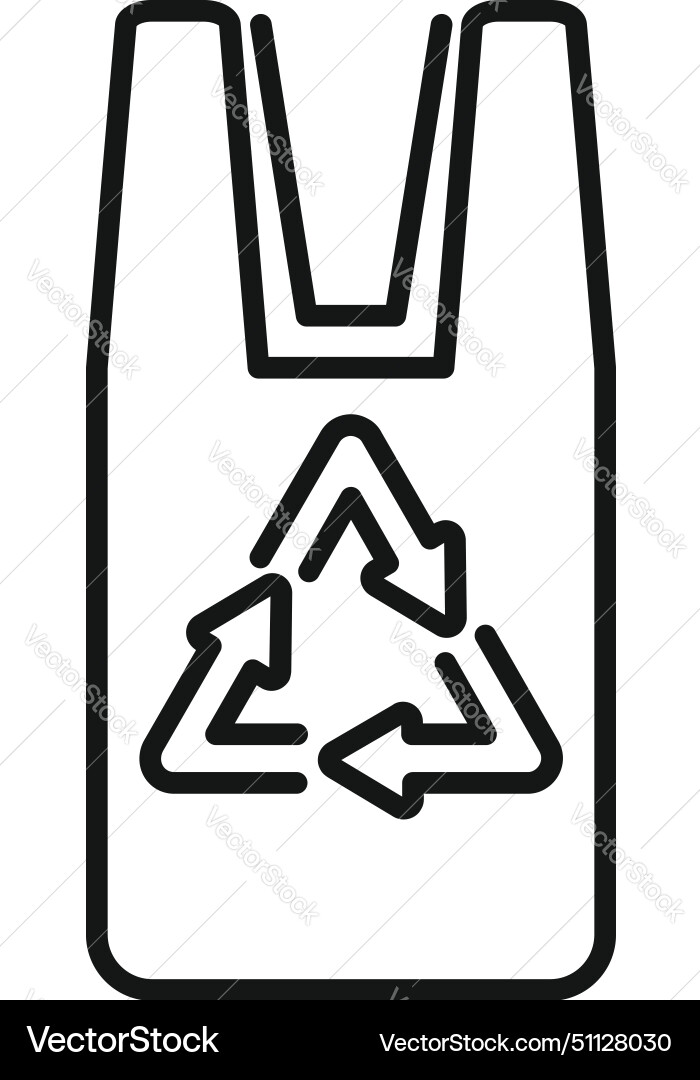 Recycle trash bag icon outline dirty Royalty Free Vector