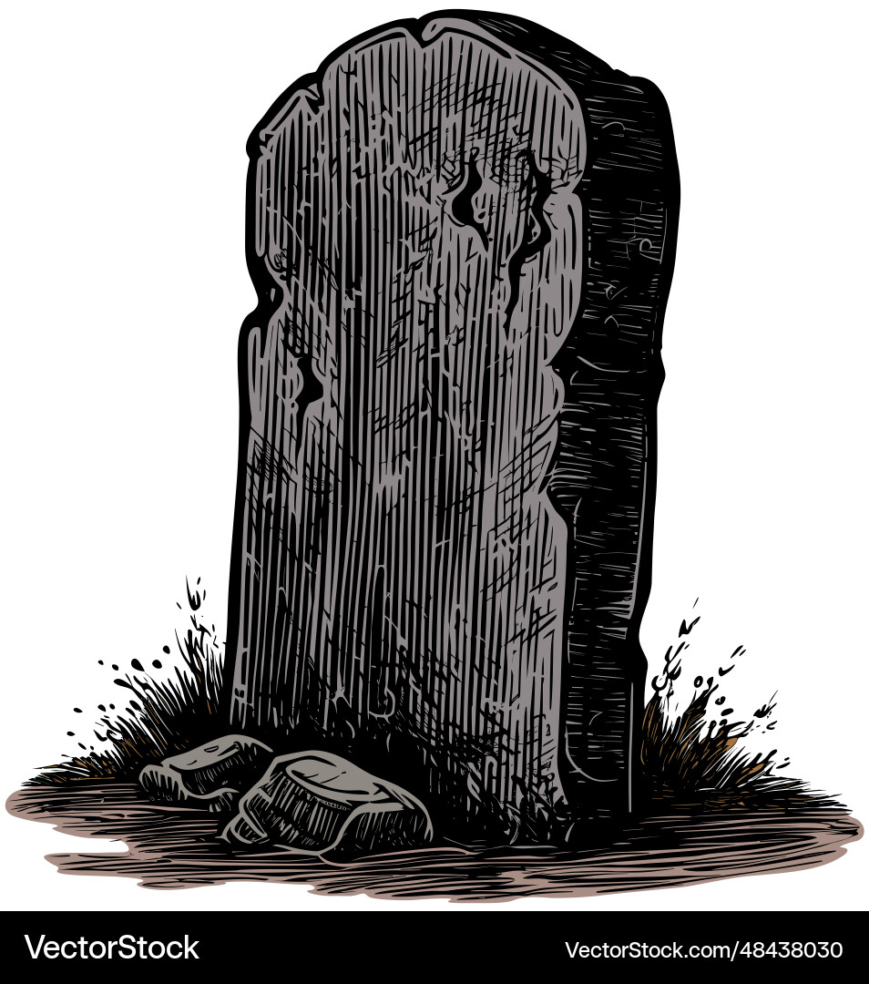 Tombstone full color Royalty Free Vector Image