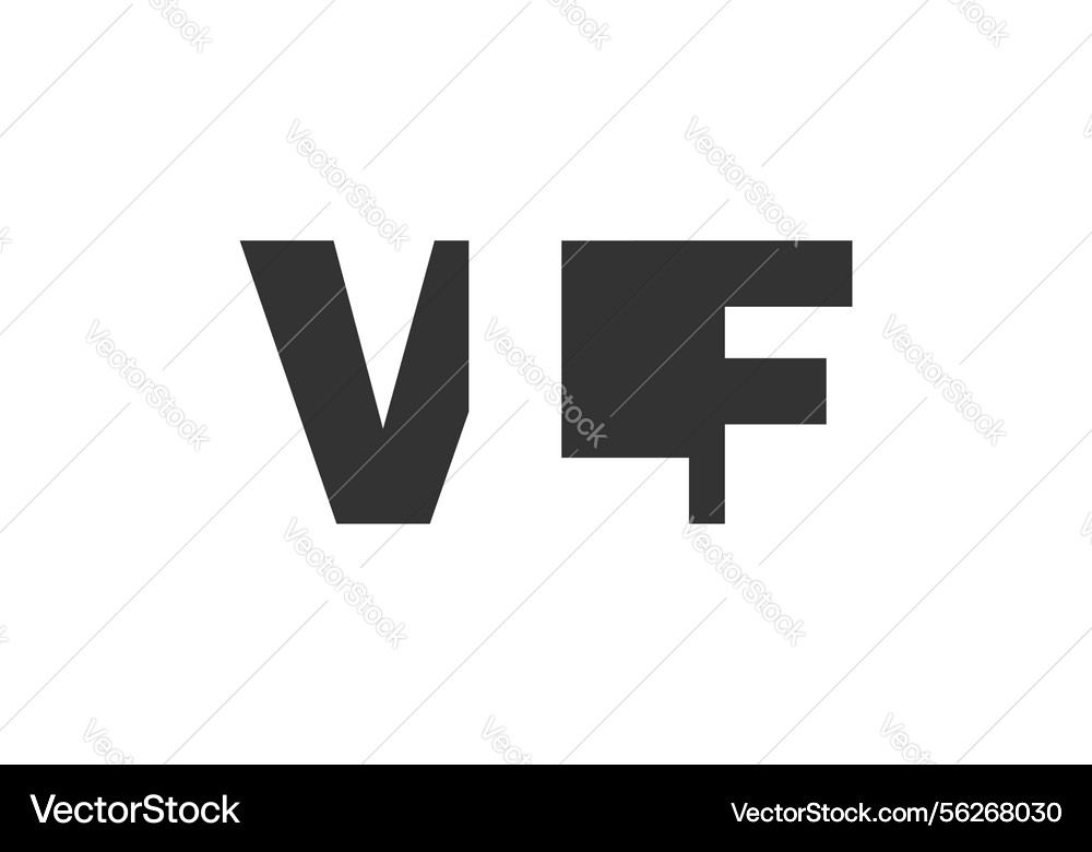 Vlf logo design initial letter v l f bold font Vector Image