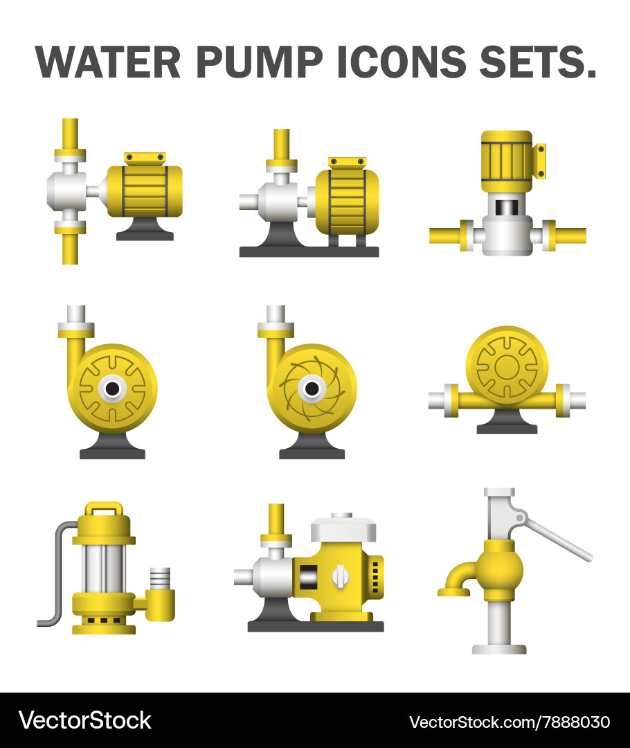Water Pump Icons - Industrial Royalty Free Vector Image