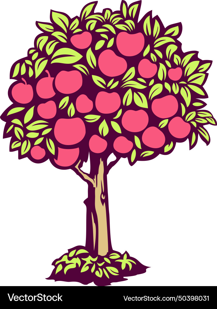 Apple tree Royalty Free Vector Image - VectorStock