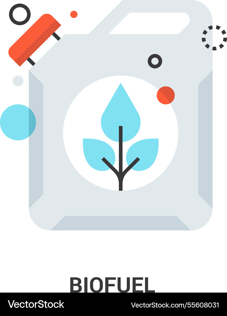 Biofuel flat line icon design concept Royalty Free Vector
