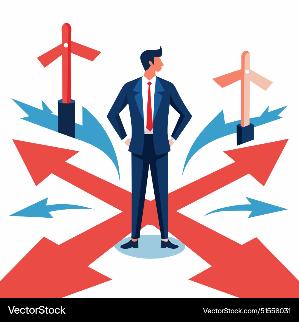 Career decision choosing direction choices for Vector Image