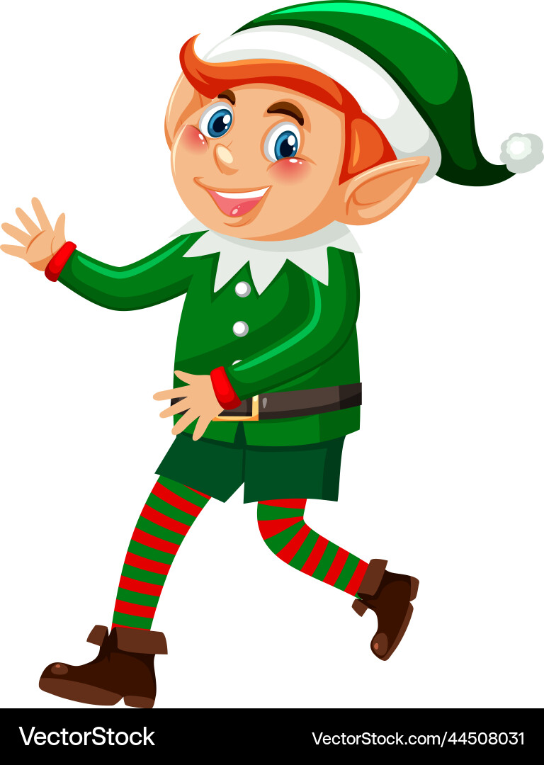 Christmas elf cartoon character Royalty Free Vector Image