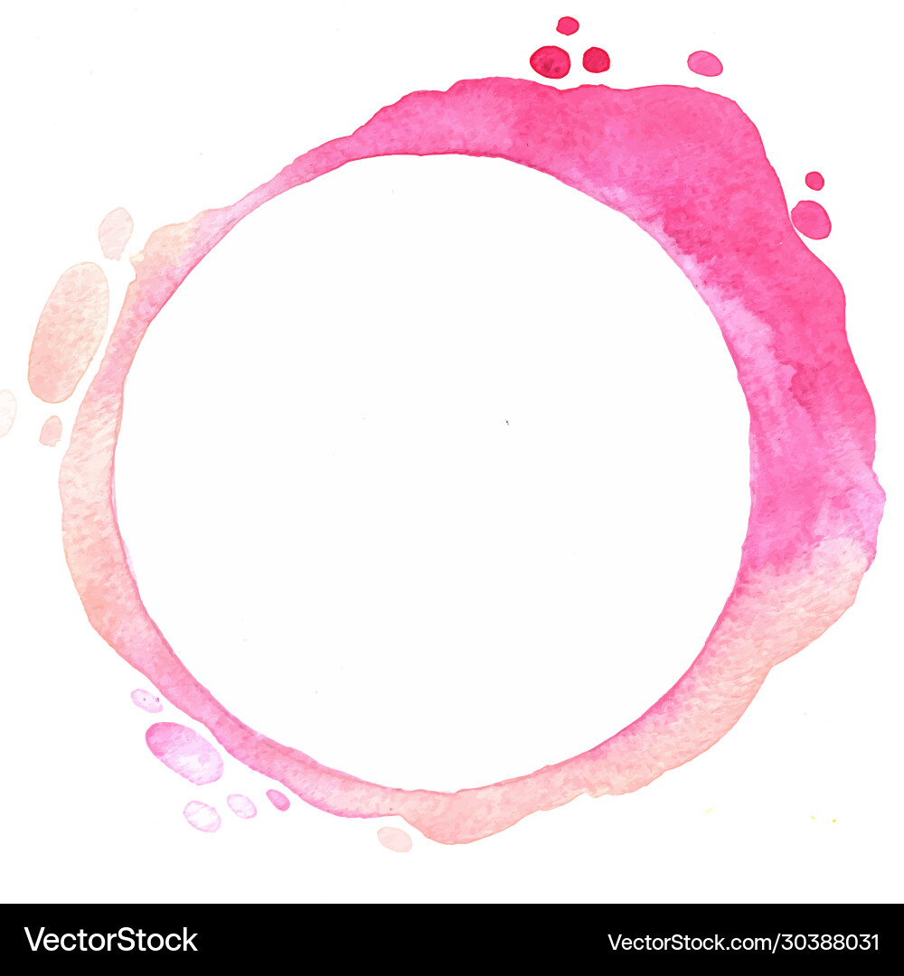 Fresh pink watercolor circle shape frame Vector Image Fresh pink watercolor circle shape frame Vector Image