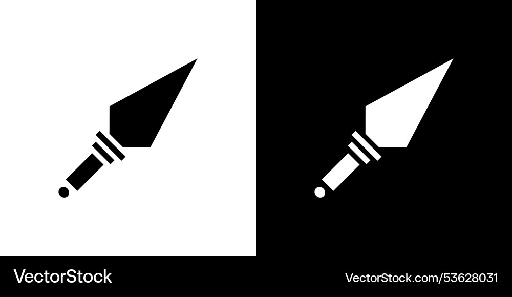 Kunai throwing knife icon set Royalty Free Vector Image