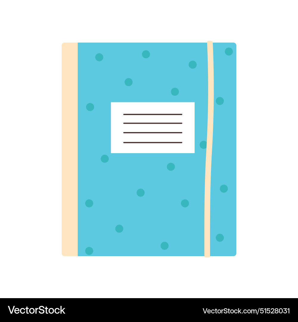 Notebook with blue paper cover diary for notes Vector Image