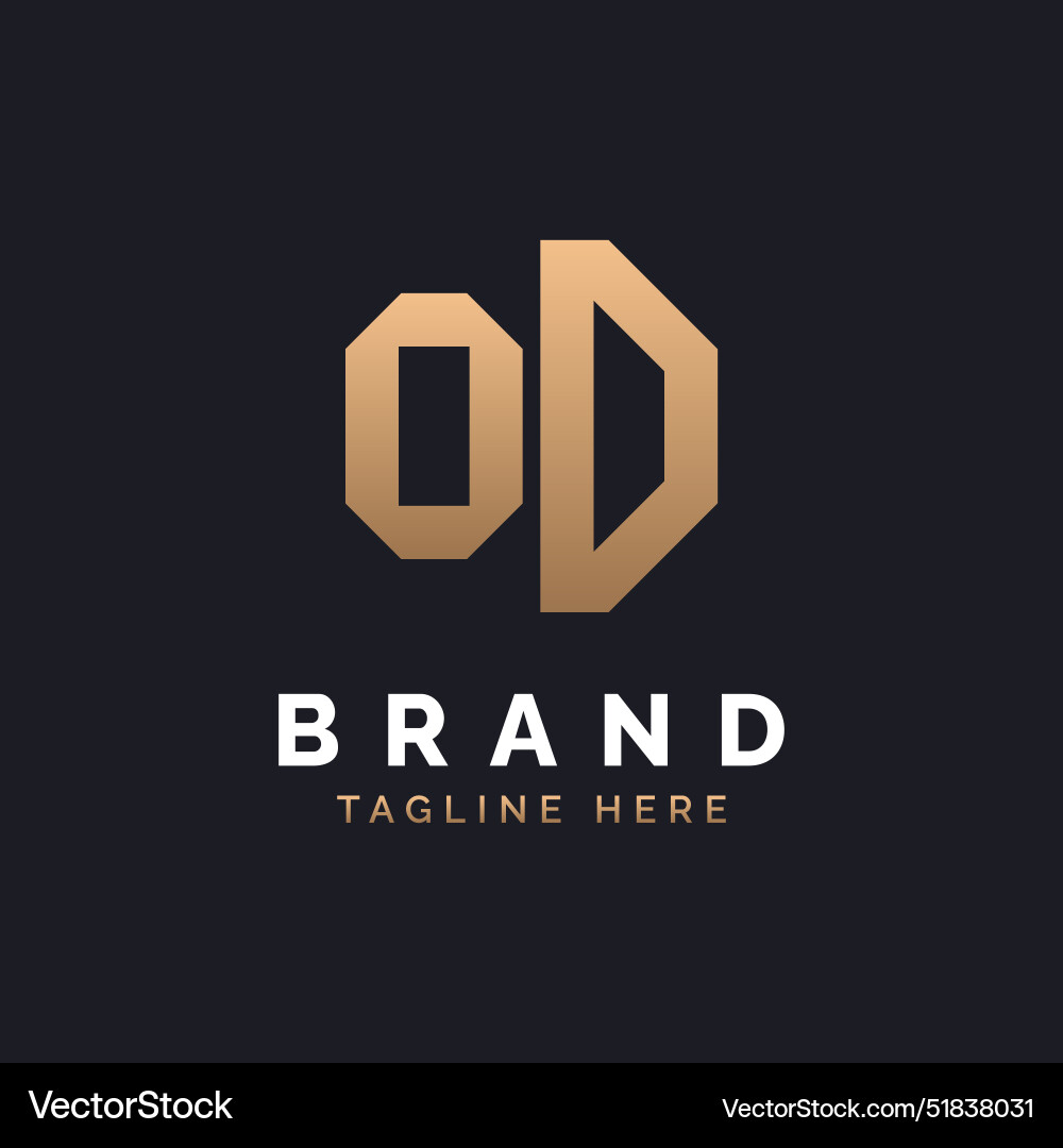 Od logo design modern minimal elegant and luxury Vector Image