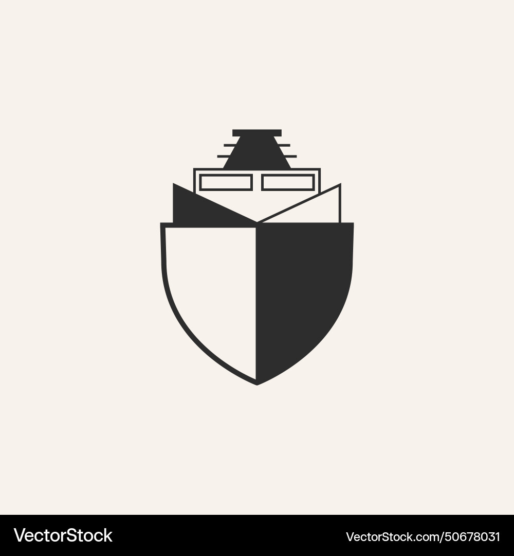 Ship logo design art Royalty Free Vector Image